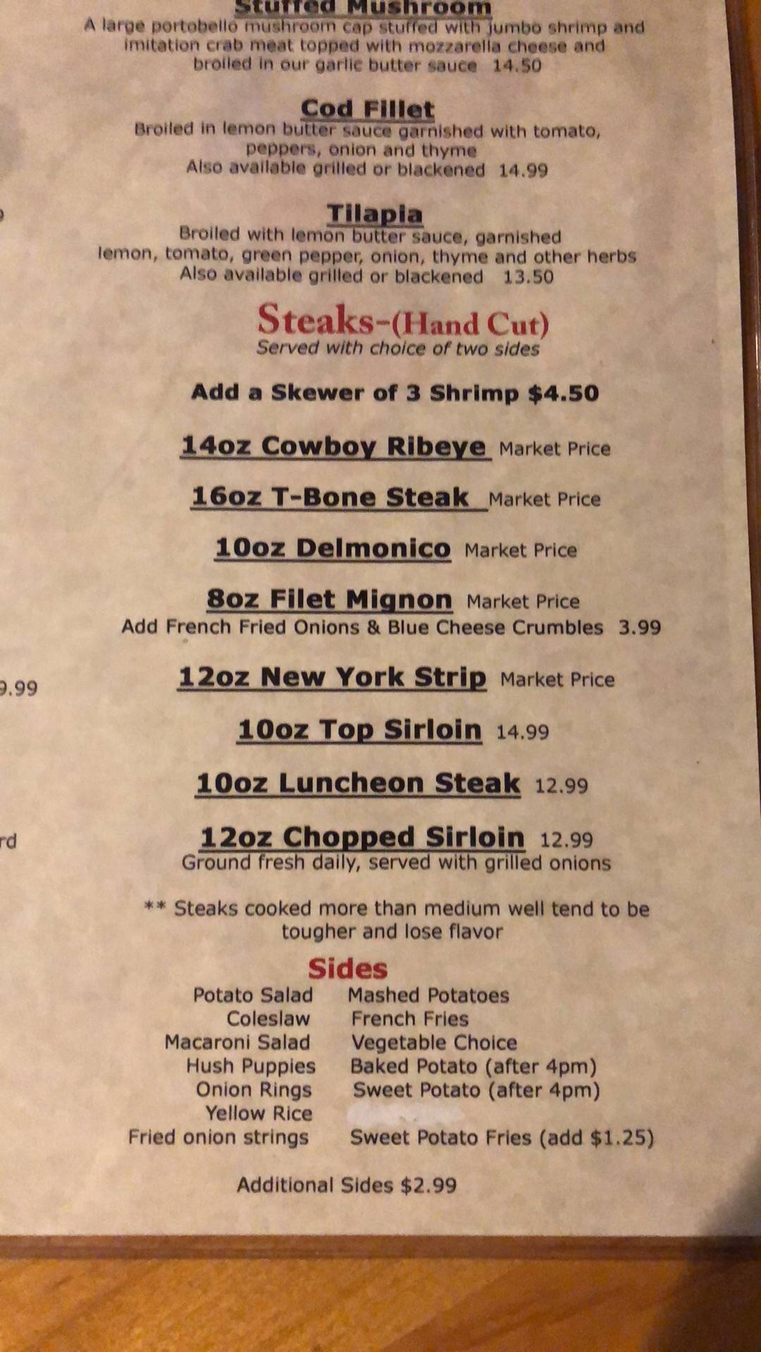 Menu at Olympic Restaurant, Avon Park