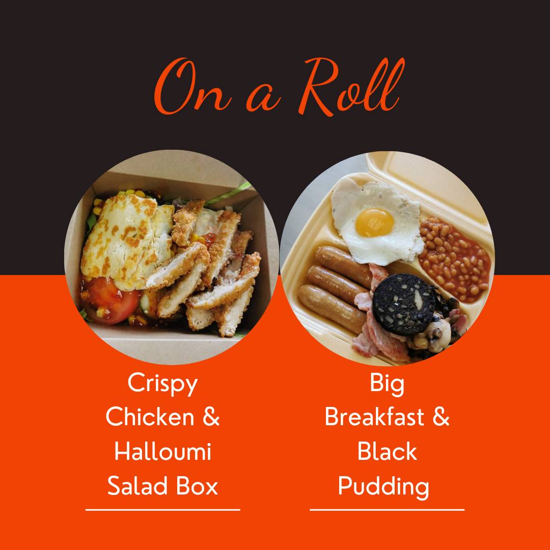 Menu at On a Roll cafe, Lincoln