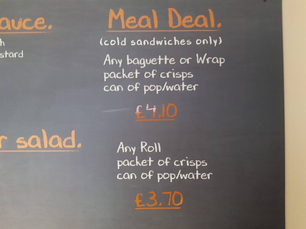 Menu at On a Roll cafe, Lincoln