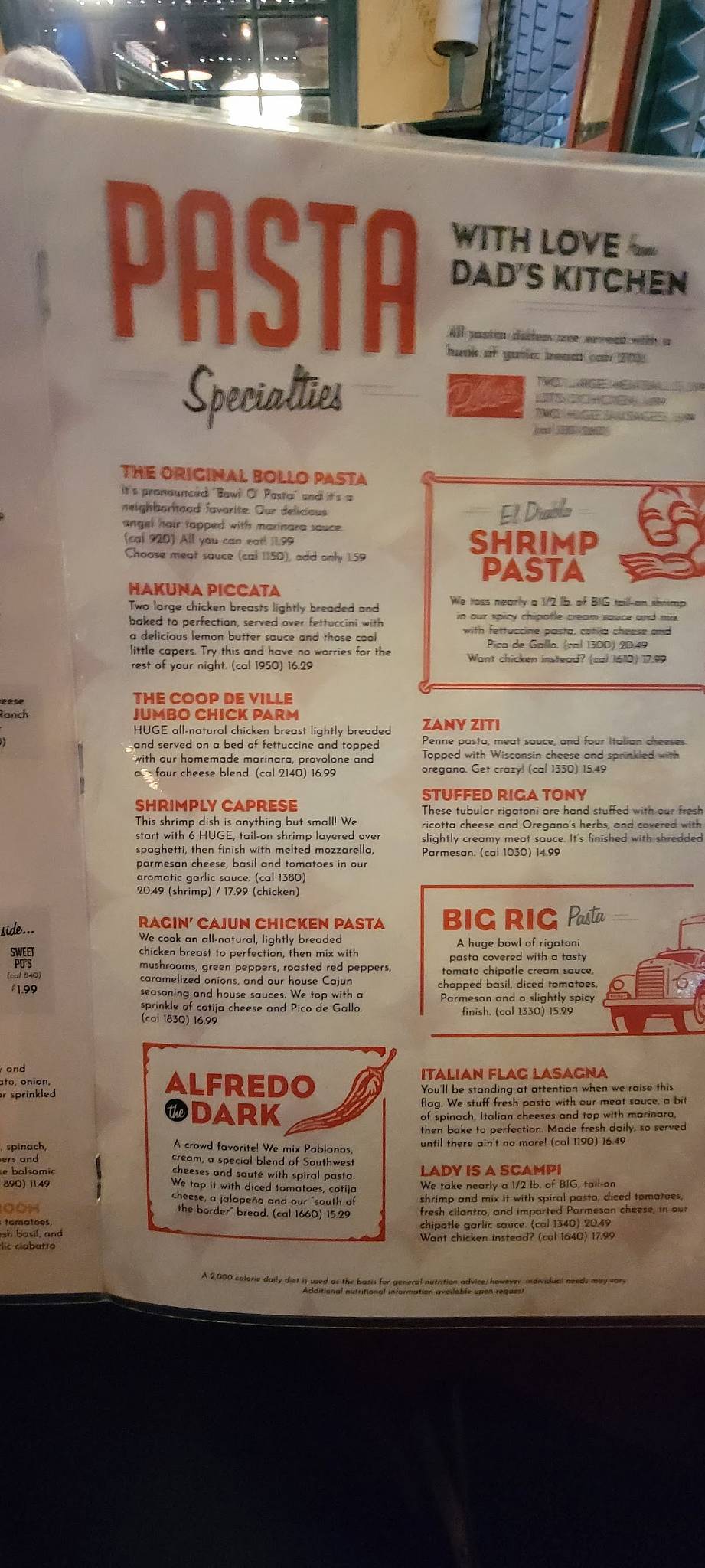 Menu at Oregano's pizzeria, Surprise, W Bell Rd