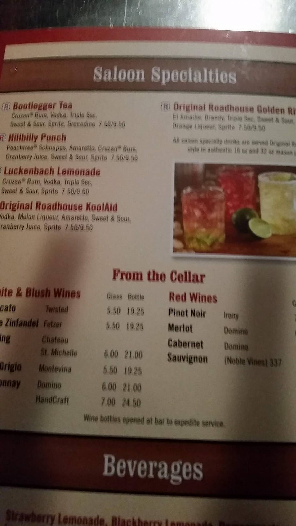 Menu at Original Roadhouse Grill steakhouse, Medford, W Main St