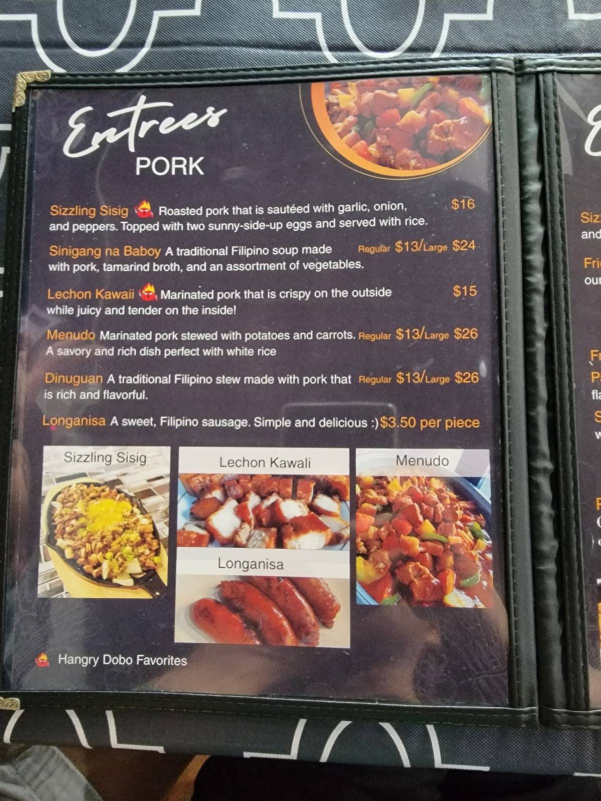 Menu at Hangry Dobo restaurant, Orlando, Collegiate Way Suite 105