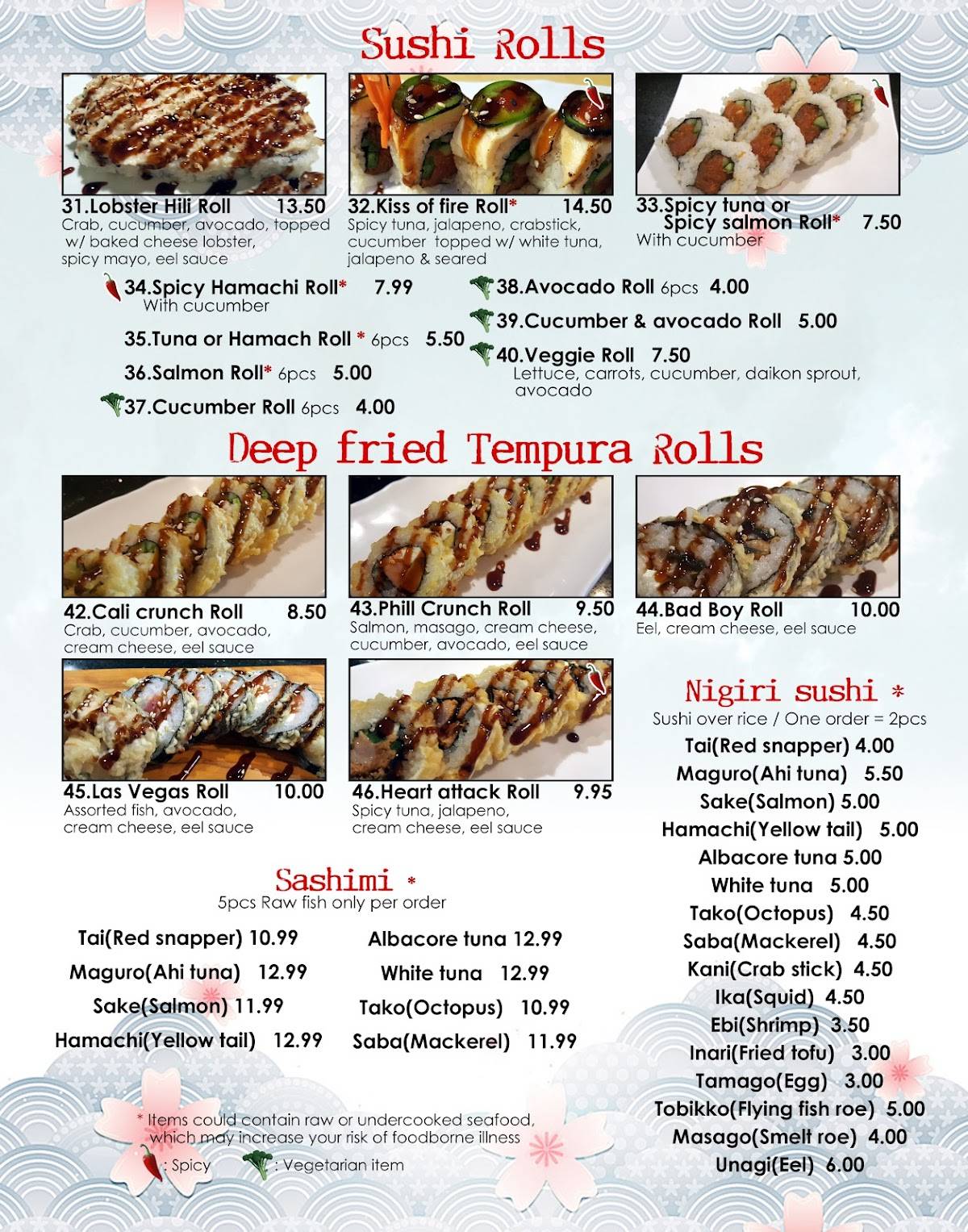 Menu at Oshio Teriyaki & Sushi restaurant, Enumclaw, 730 Griffin Ave