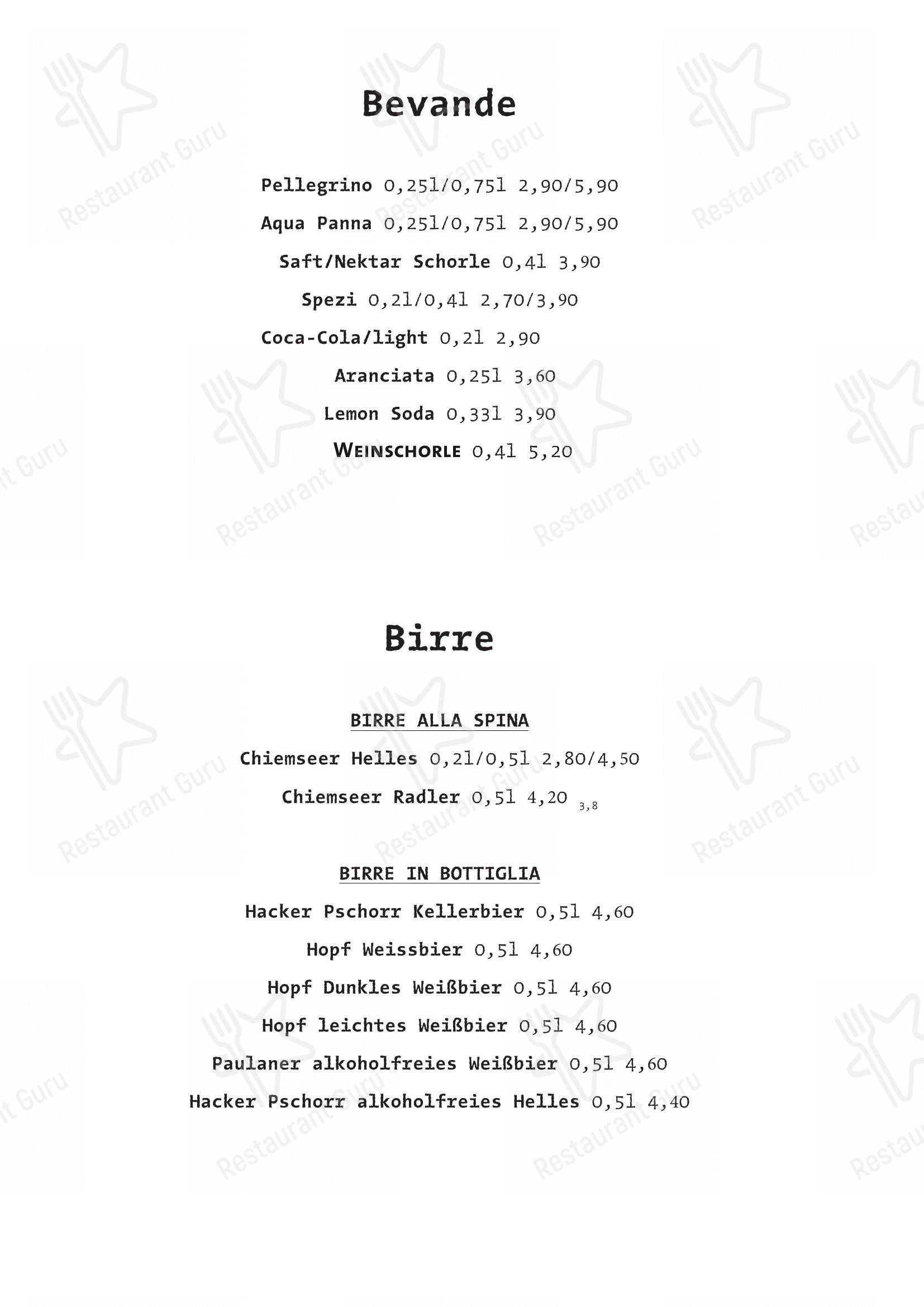 Speisekarte von Osteria Bianchi pizza, München, Gollierstraße 38