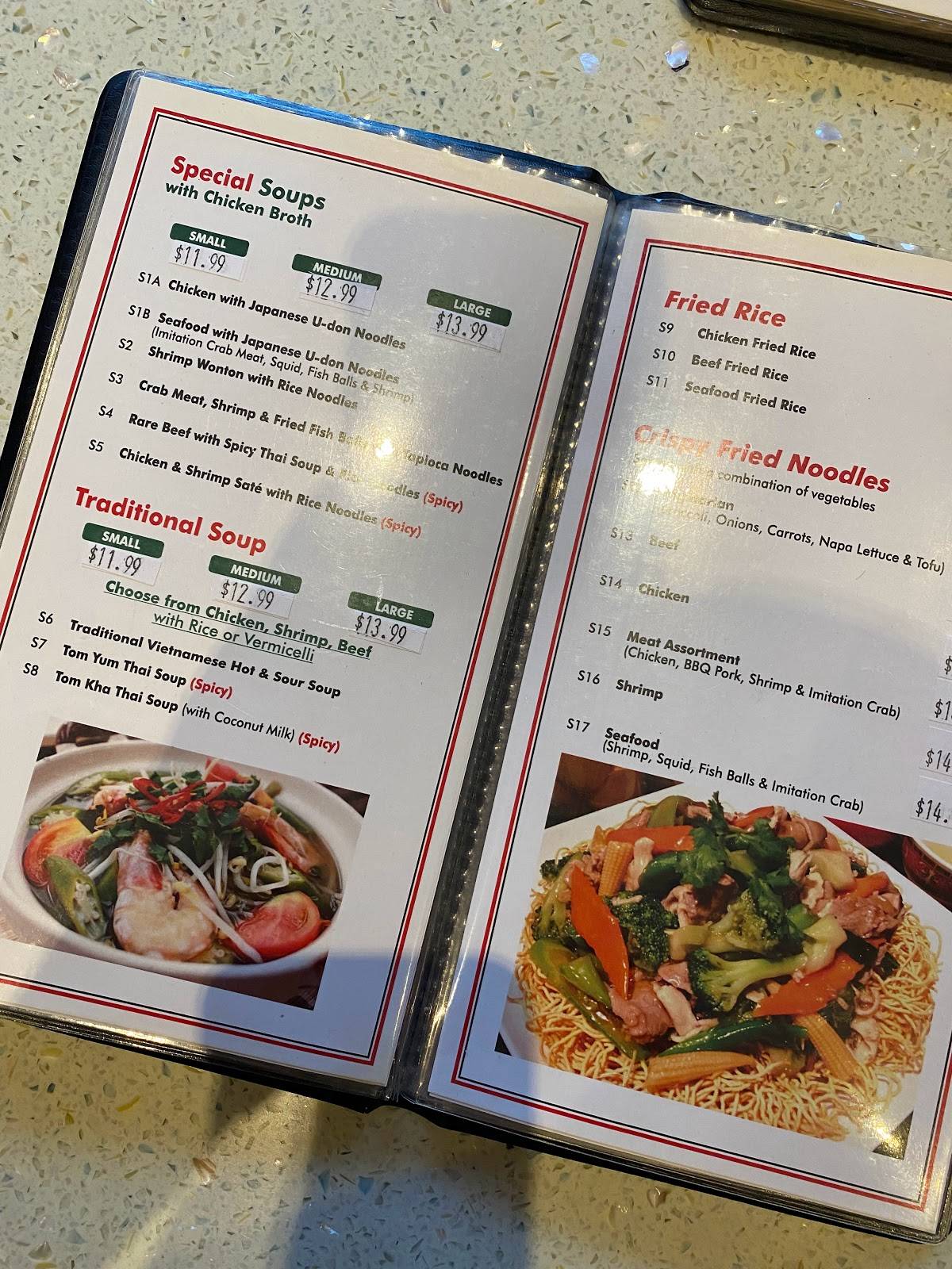 Menu at Pho Viet Taste restaurant, Ottawa