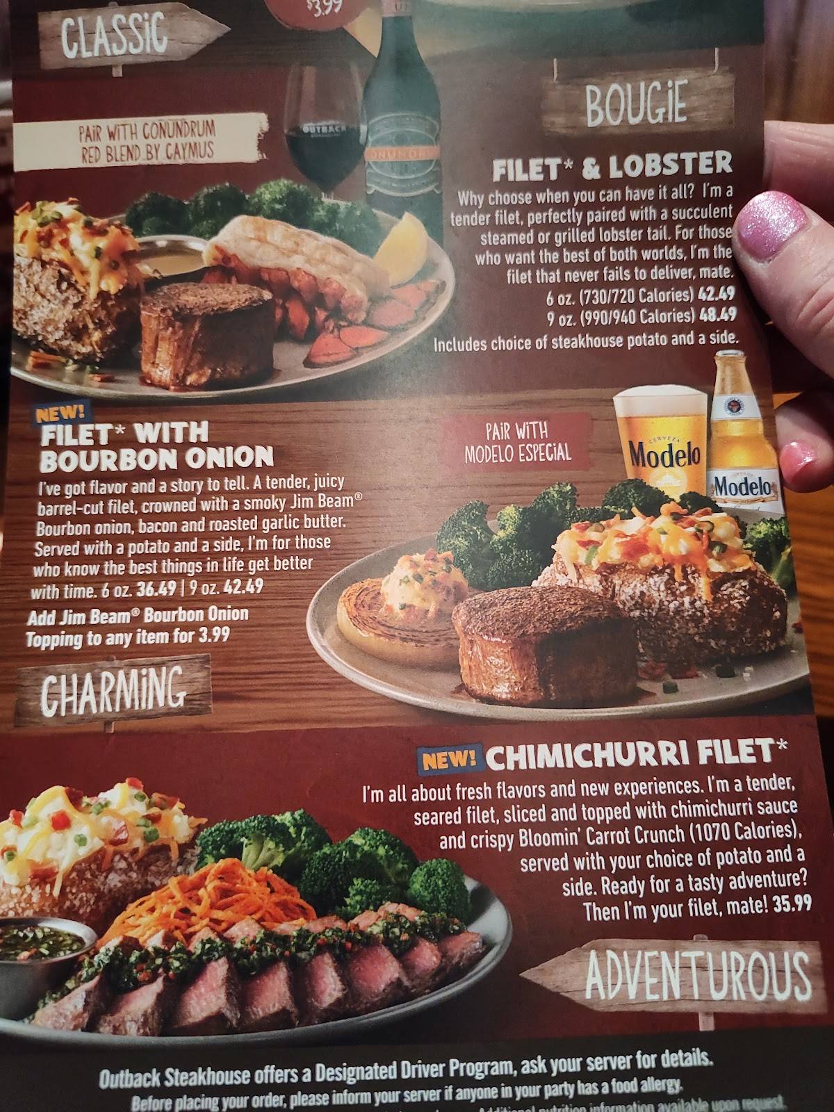 Menu at Outback Steakhouse, Las Vegas, 7380 S Las Vegas Blvd