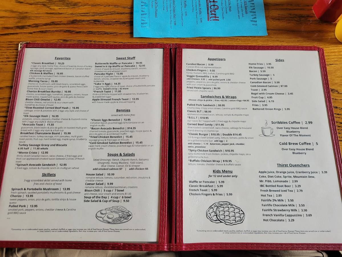 Menu at Over Easy At The Depot restaurant, Kent