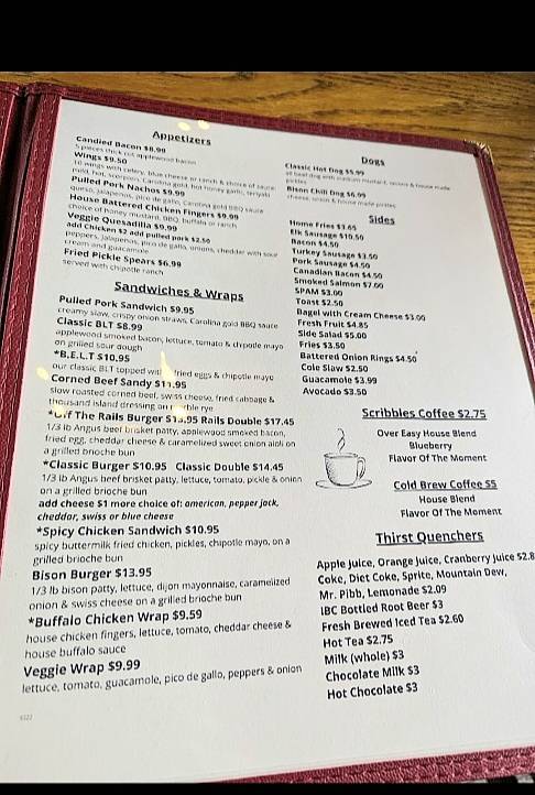 Menu at Over Easy At The Depot restaurant, Kent