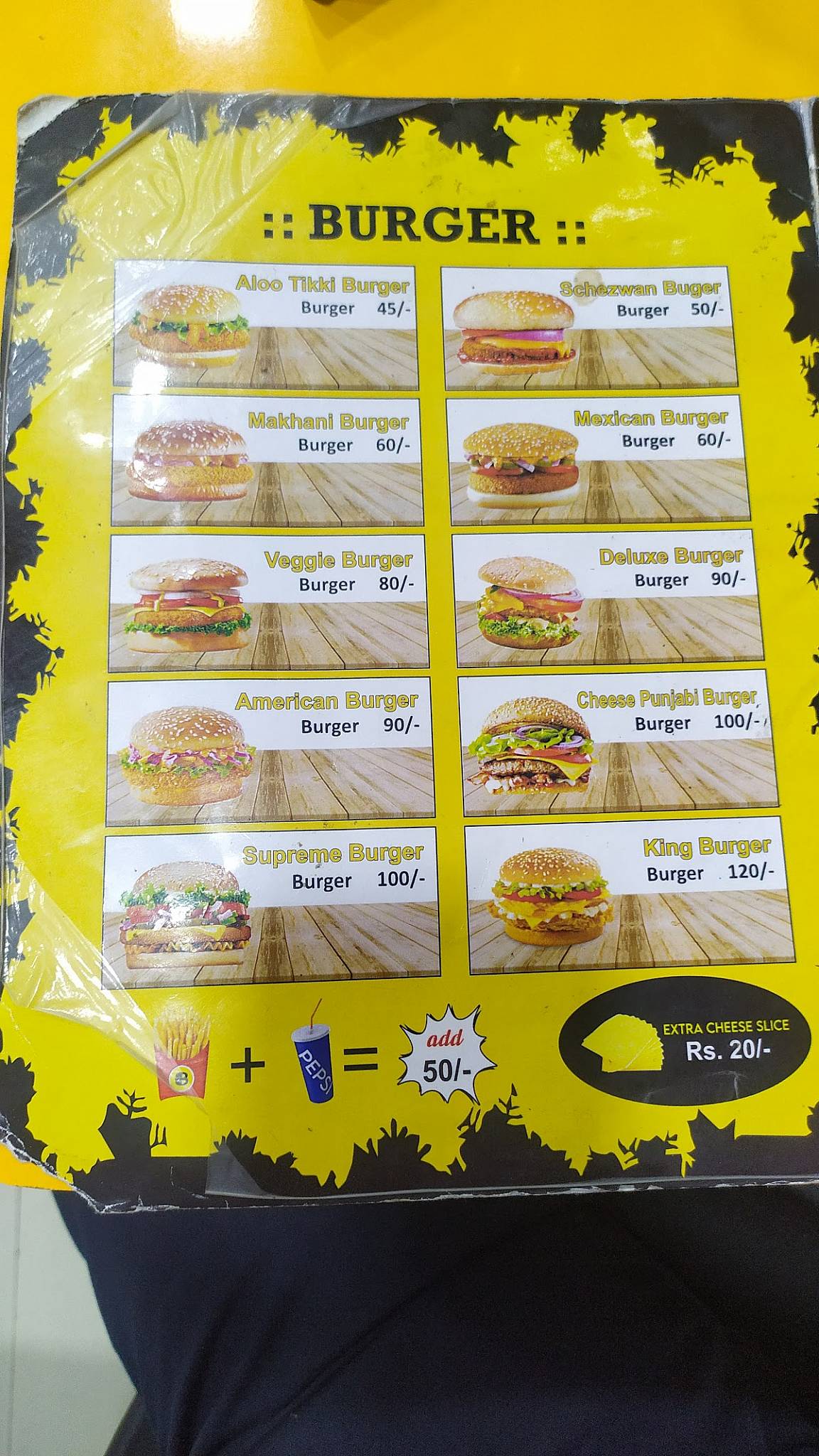 Menu at Oxy burger, Surat, Swastik Plaza