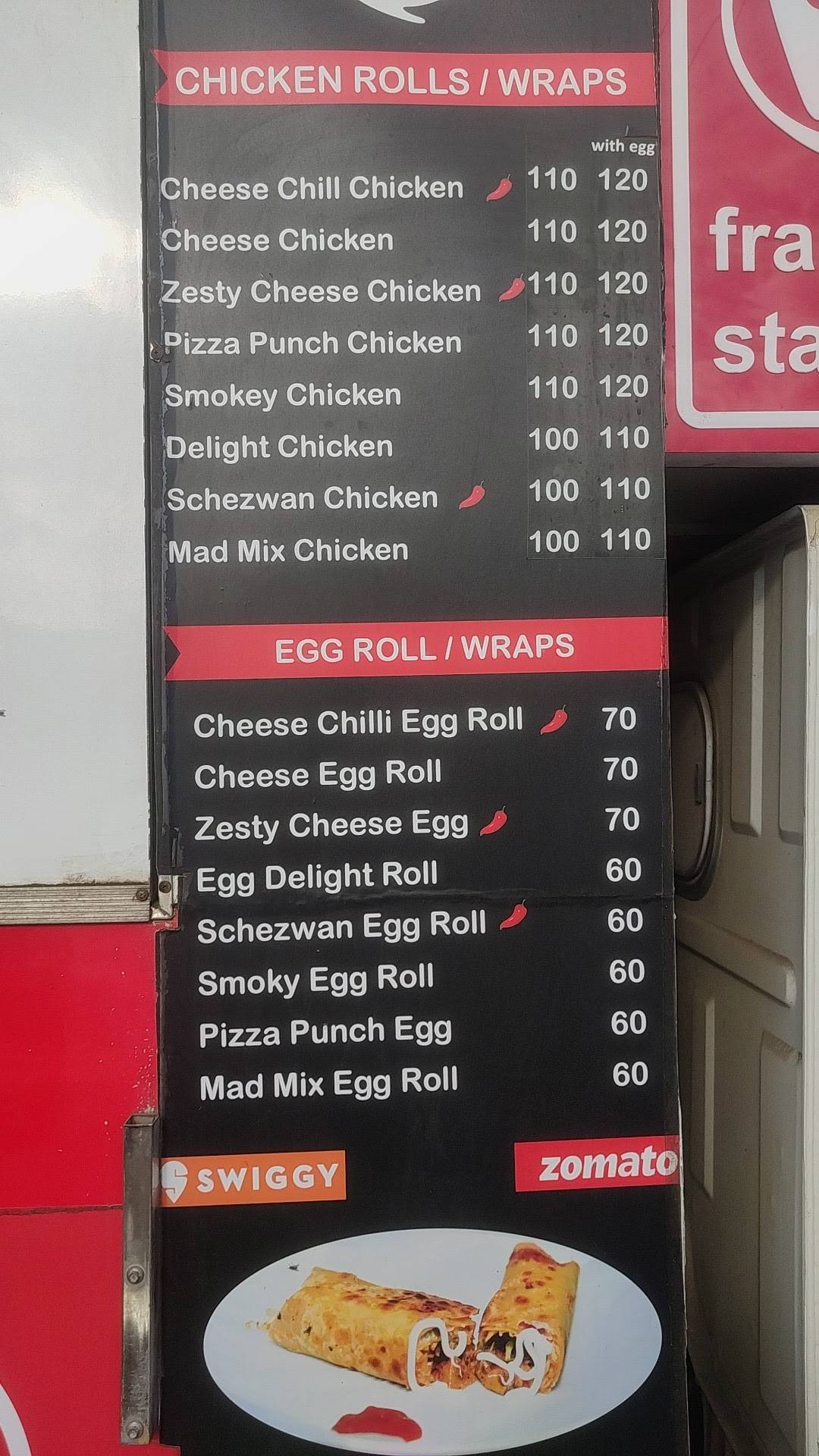 Menu at PI Frankie Station, Wagholi, Pune