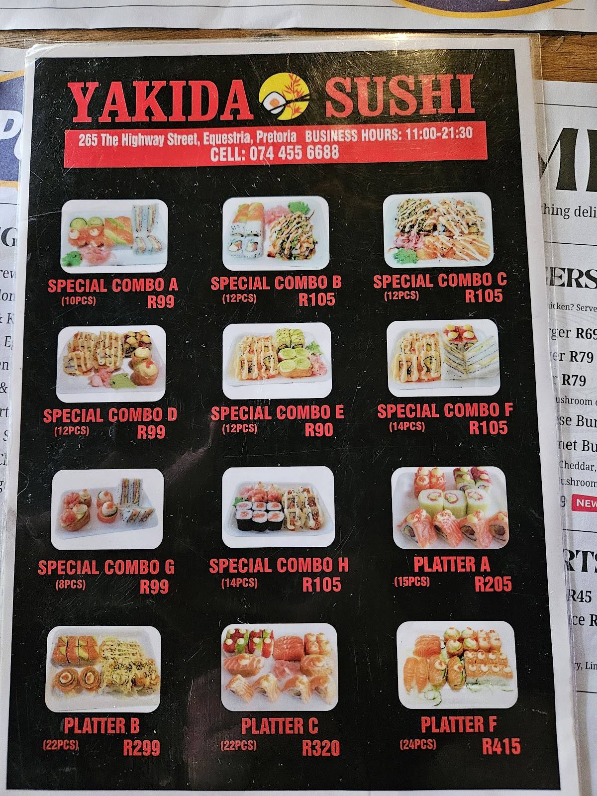 Menu at Padstal pub & bar, Pretoria