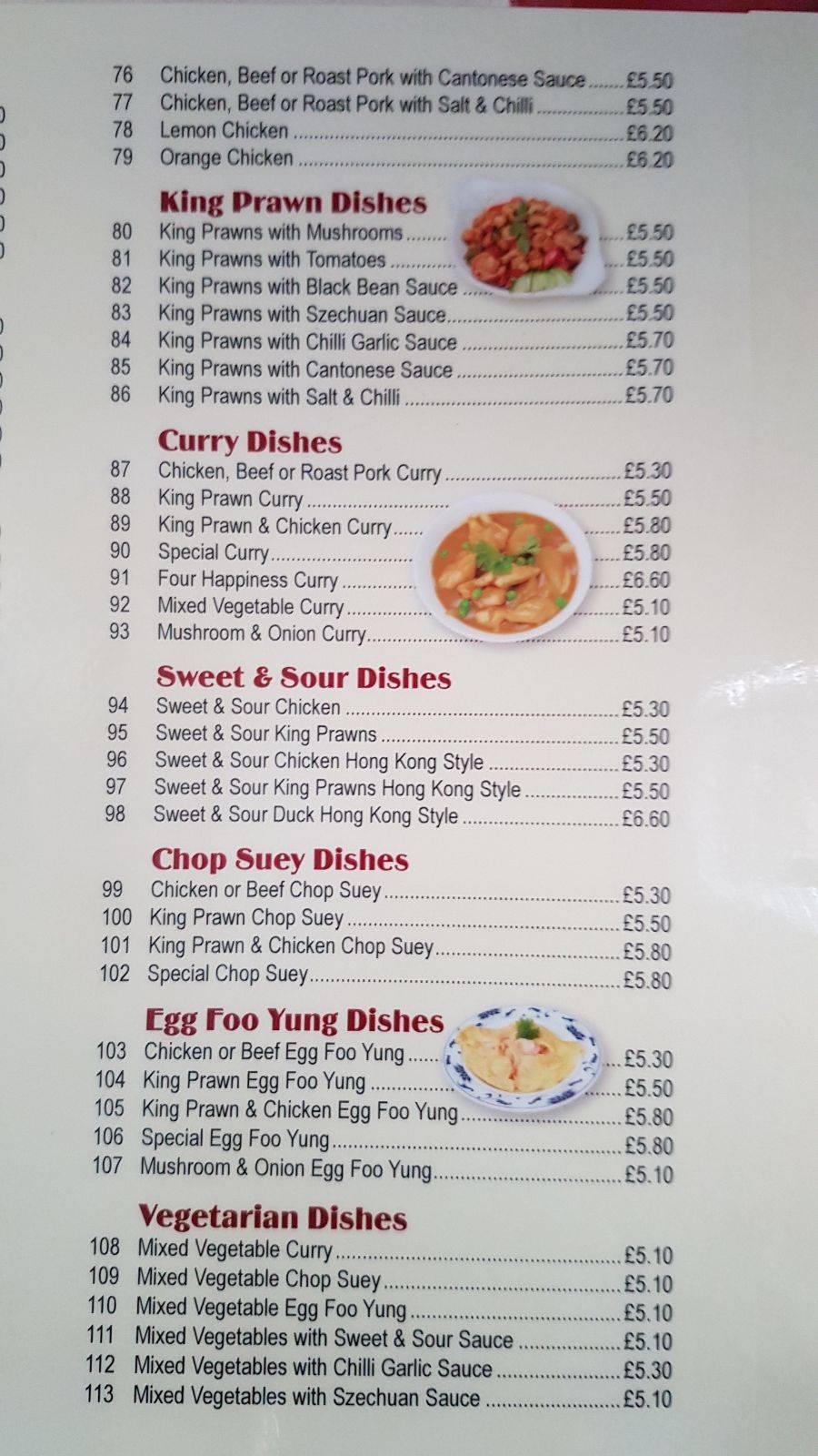 Menu at Panda Take Away fast food, Seaham, West View