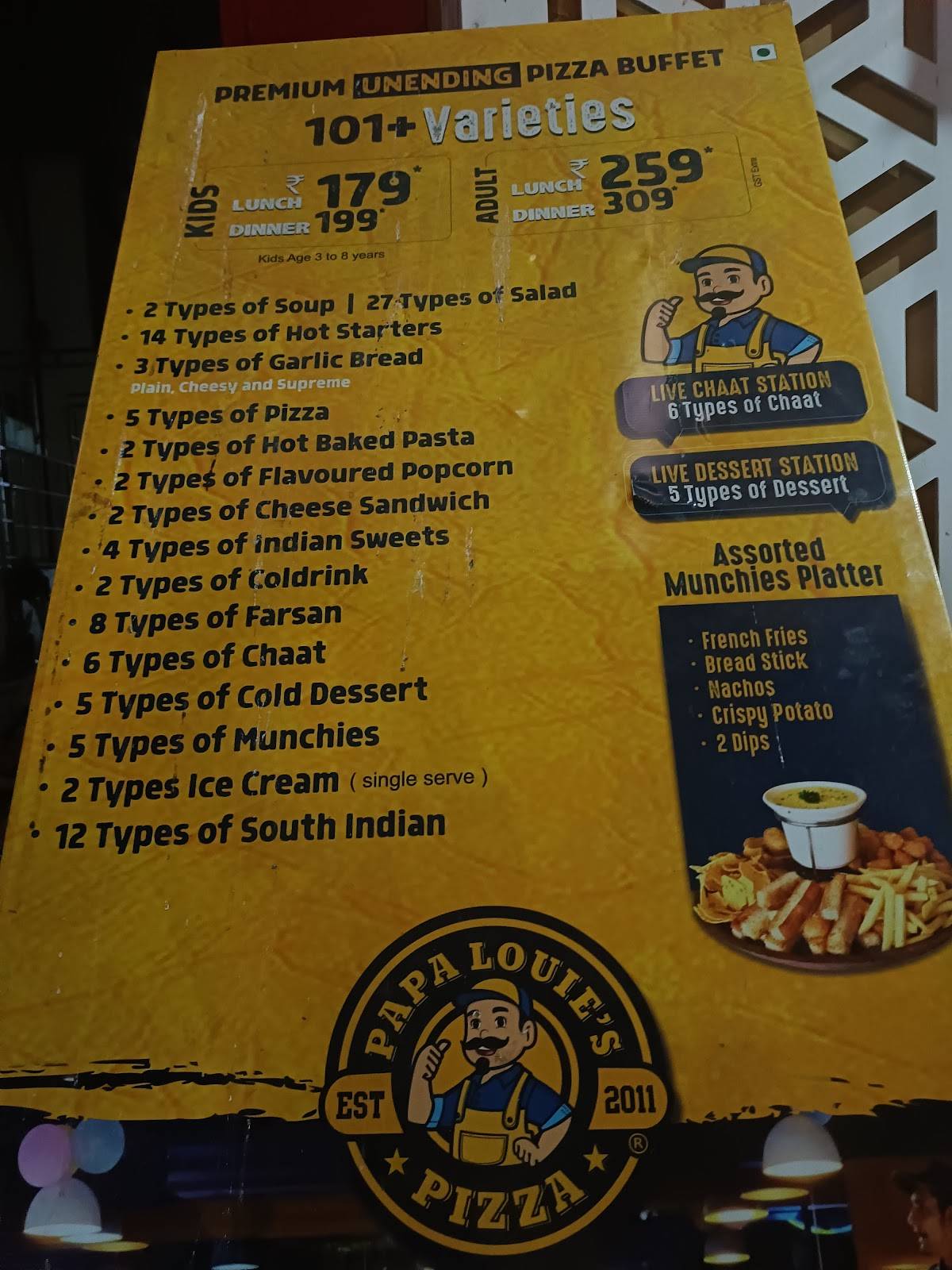 Menu at Papa Louie's Pizza Anand, Anand