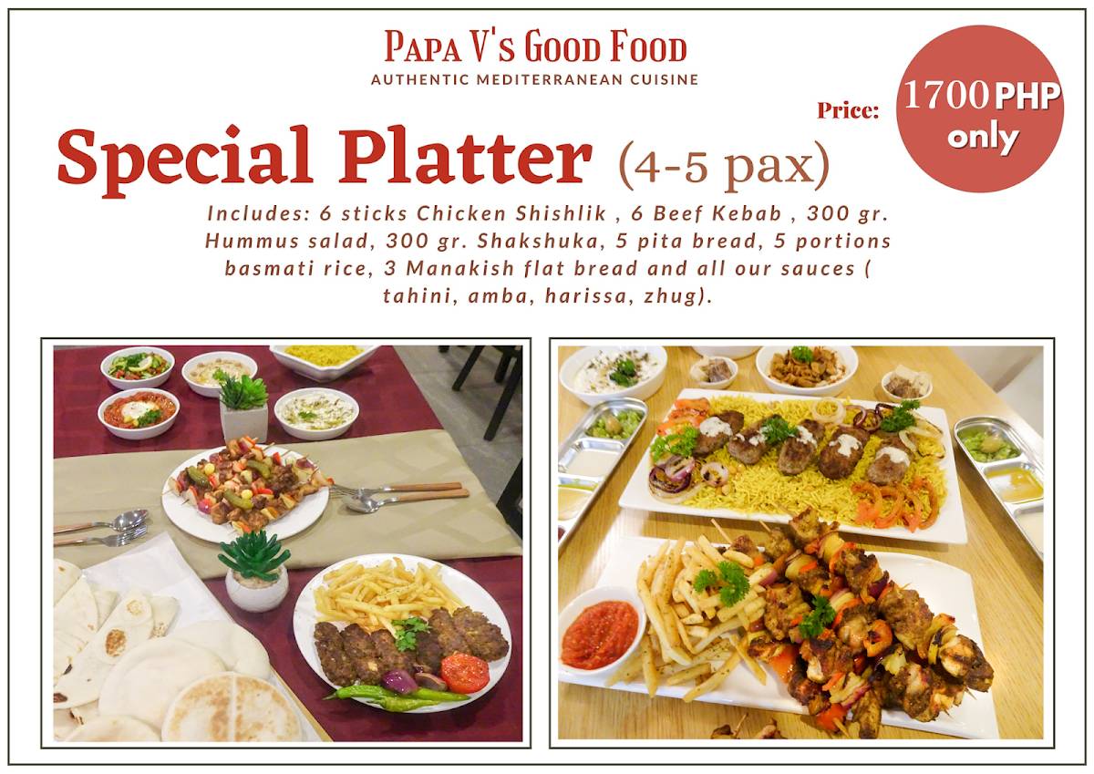 Carta del restaurante Papa V Good Food, Cebú, 132 avelino morales st
