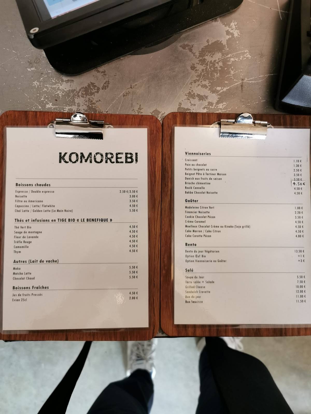 Menu at Komorebi - Café / Pâtisserie, Paris