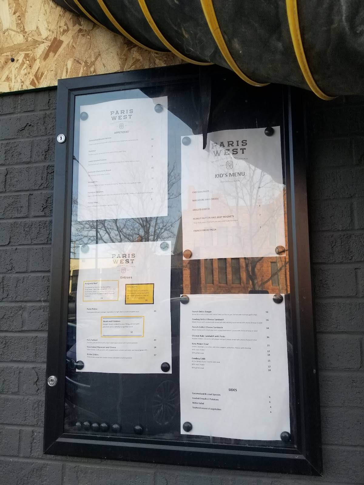 Menu at Paris West restaurant, Cheyenne