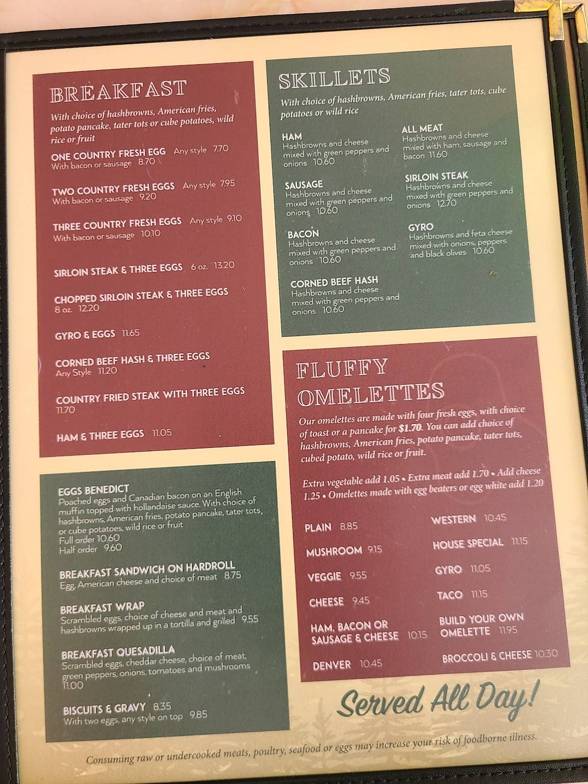 Menu at Parkside Restaurant, Sheboygan