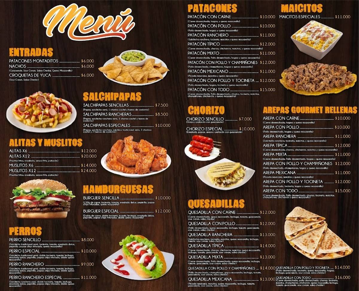 Carta de Parrilla bar son y sazon, Bello