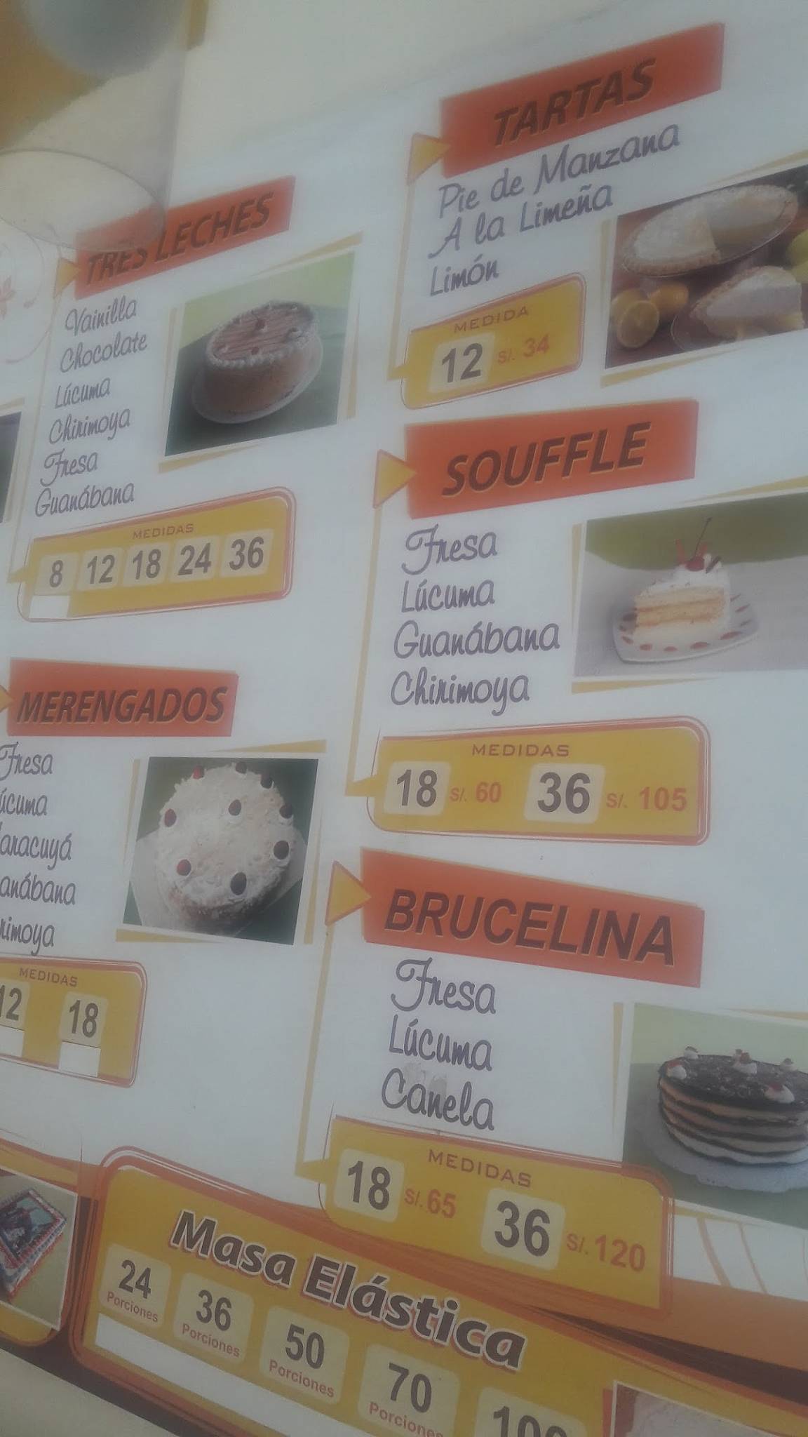Menu at Pastelería Saludable Fresia sin azúcar añadida desserts, La Molina