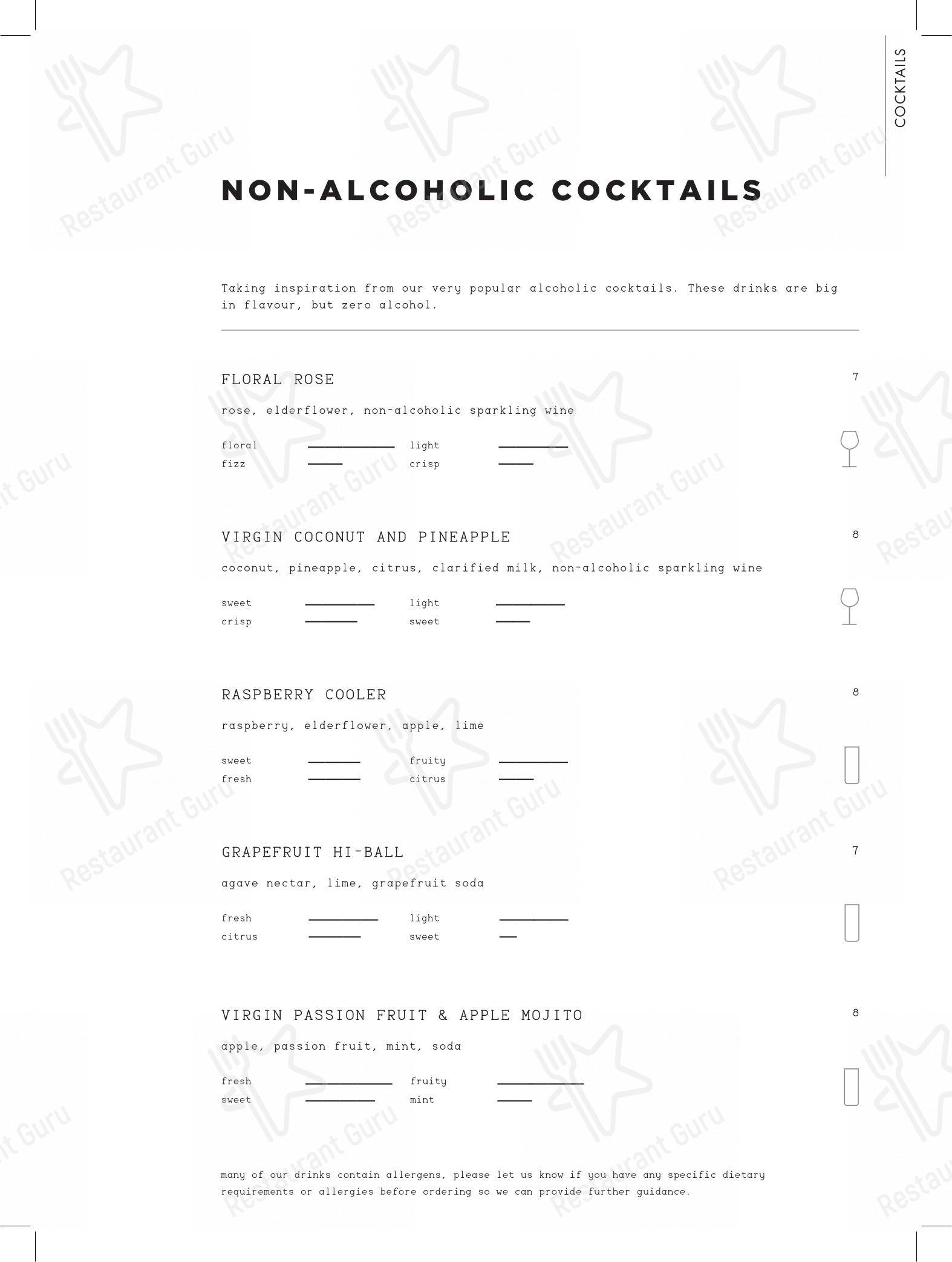 Menu at Pasture Birmingham restaurant, Birmingham
