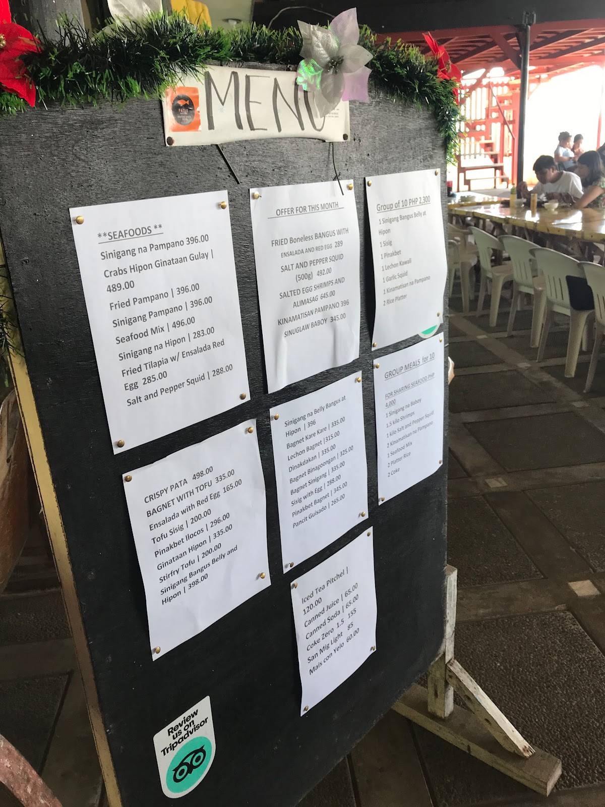 Menu at Patio del Sol Seafood Restaurant, San Fernando