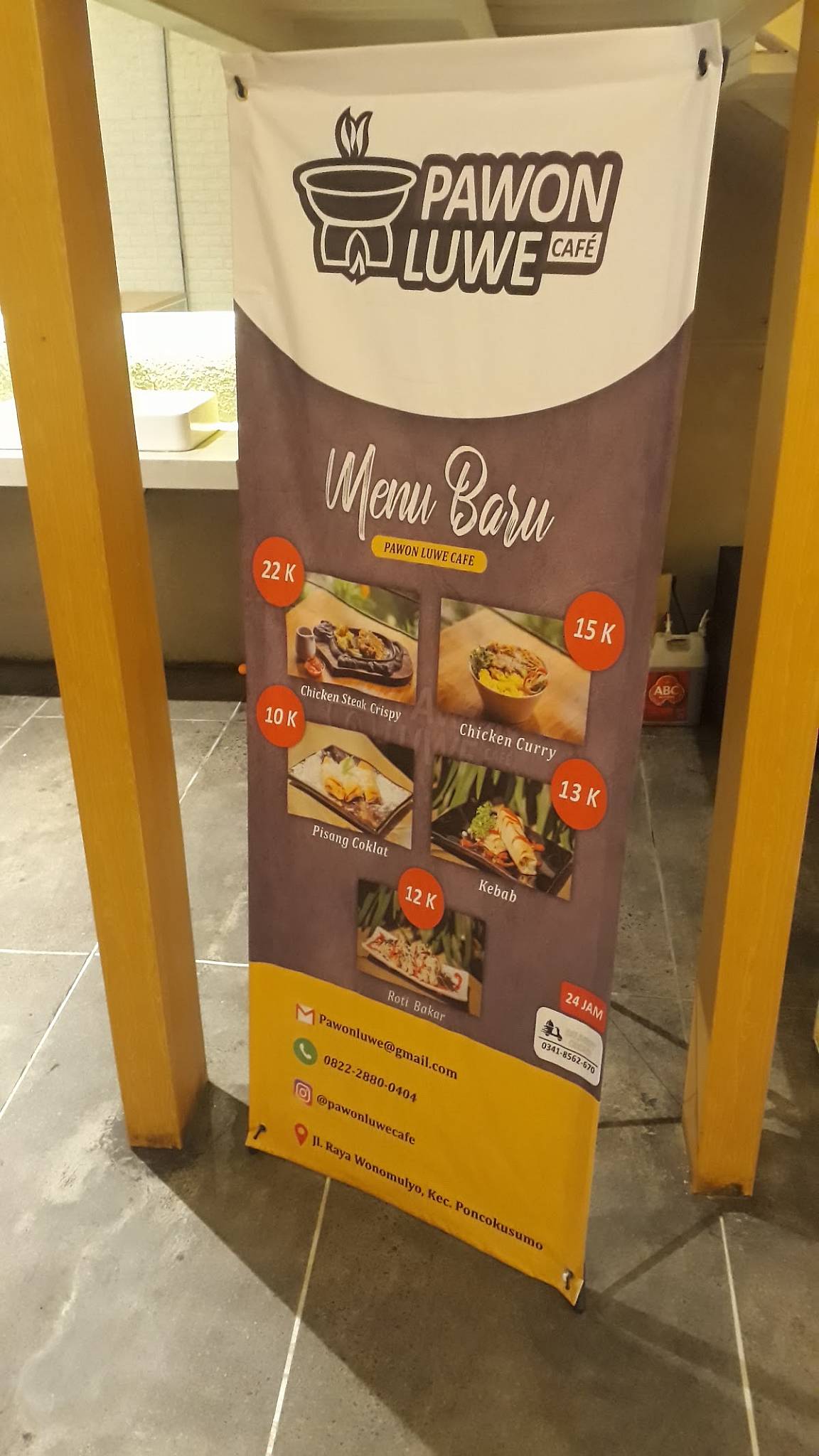 Menu at Pawon Luwe Cafe, Indonesia