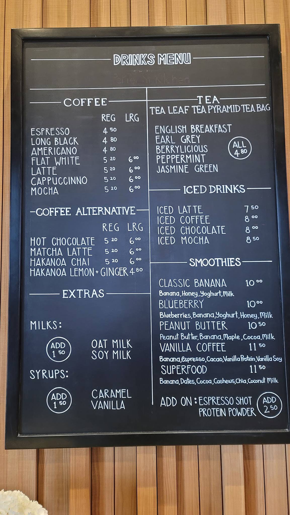 Menu at Pepper Street Kitchen cafe, Matamata