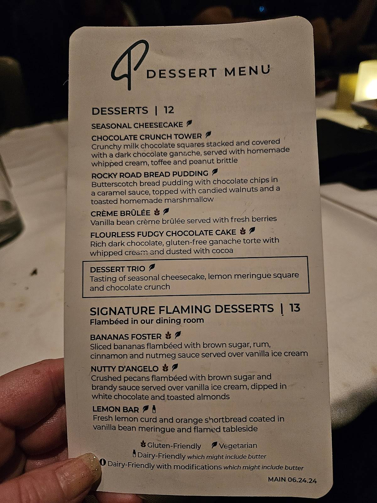 Menu at Perry's Steakhouse & Grille, Grapevine
