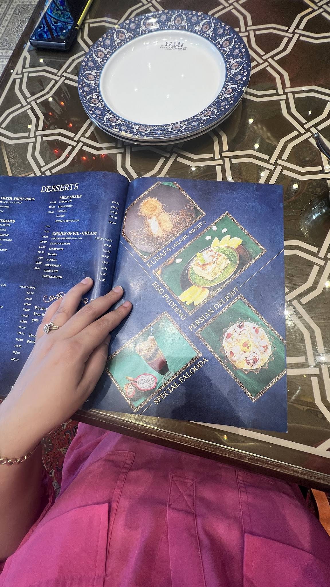 Menu at Persian Darbar Pune, Pune