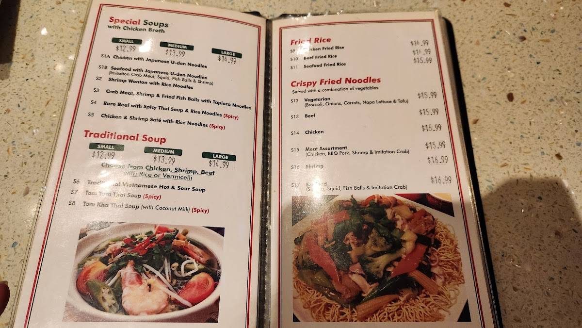 Menu at Pho Viet Taste restaurant, Ottawa