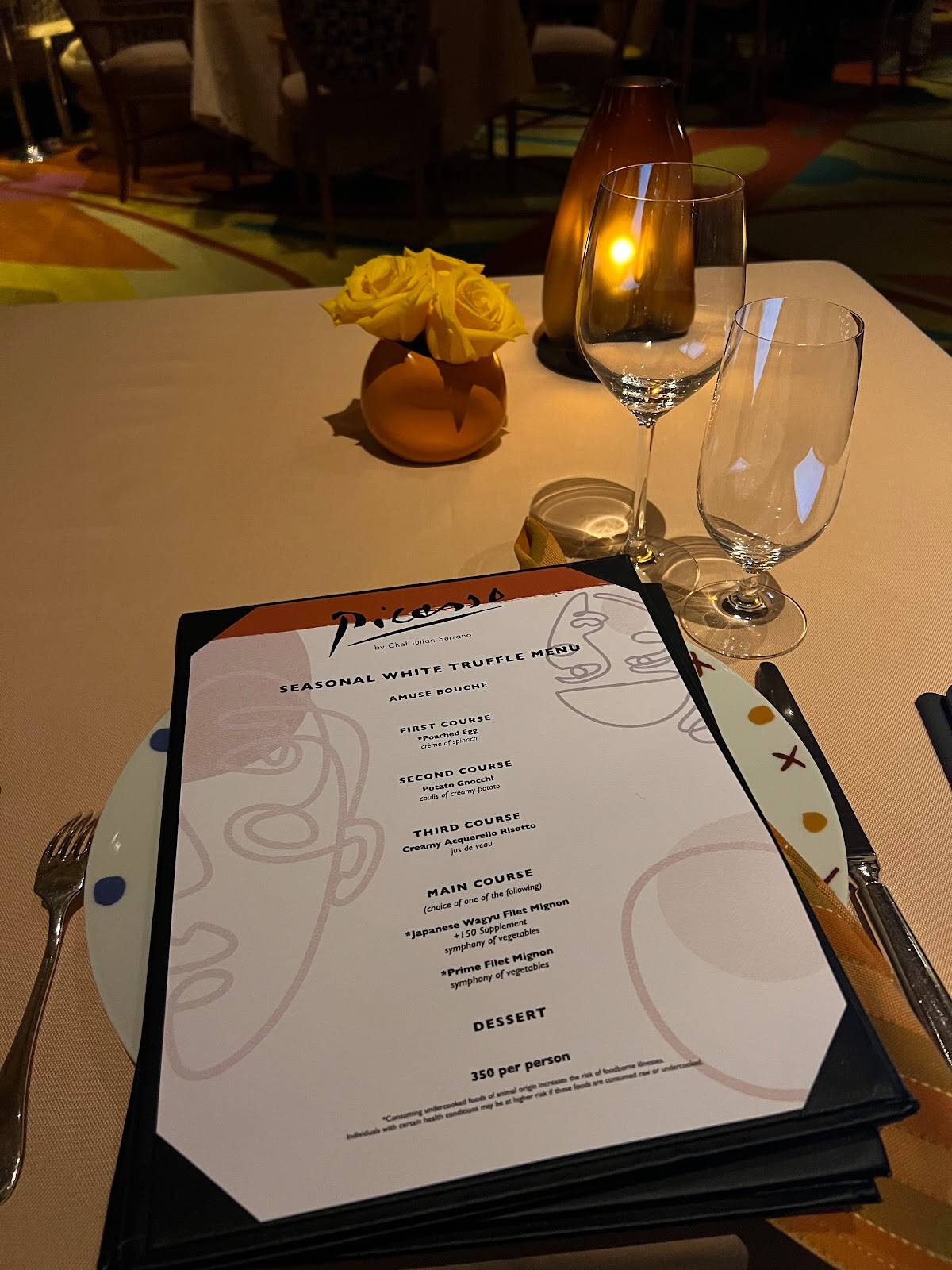 Menu at Picasso pub & bar, Las Vegas