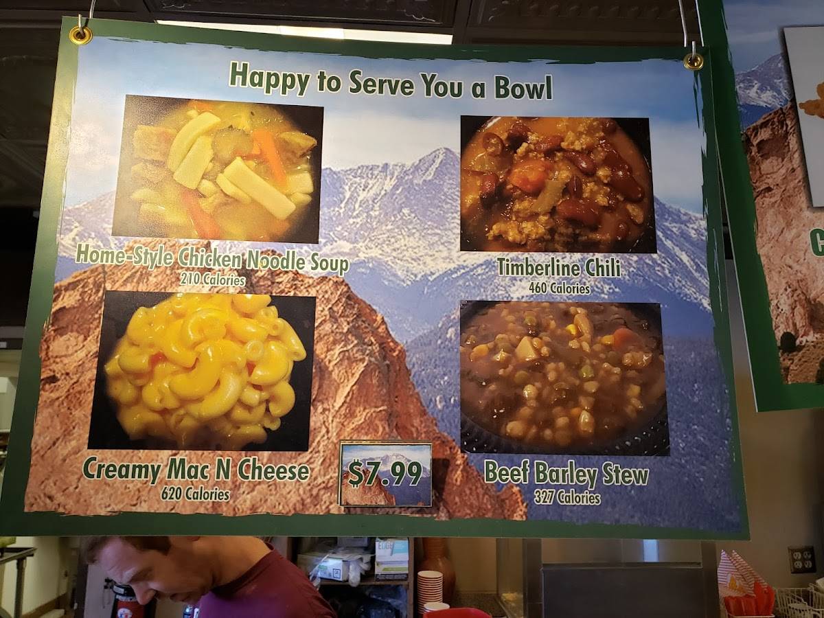 Menu at Pikes Peak Summit House restaurant, USA