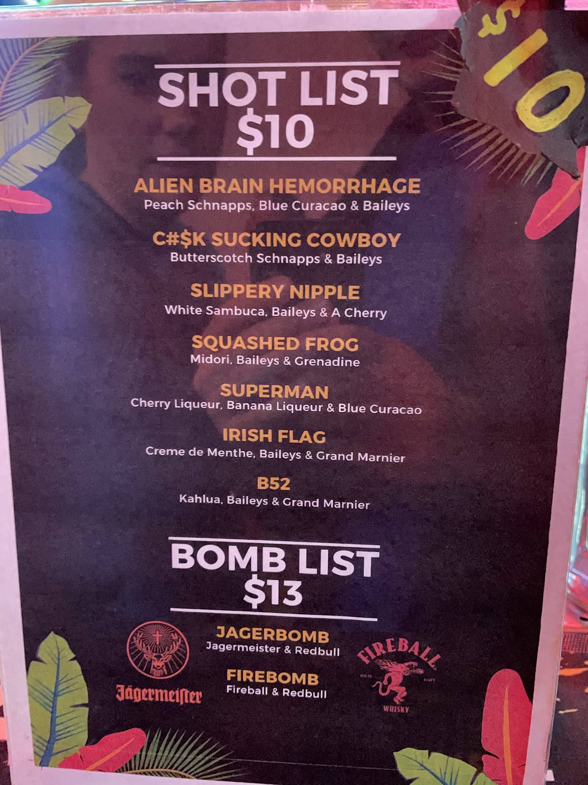 Menu at Pincadia pub & bar, Woolloongabba, 14 Logan Rd