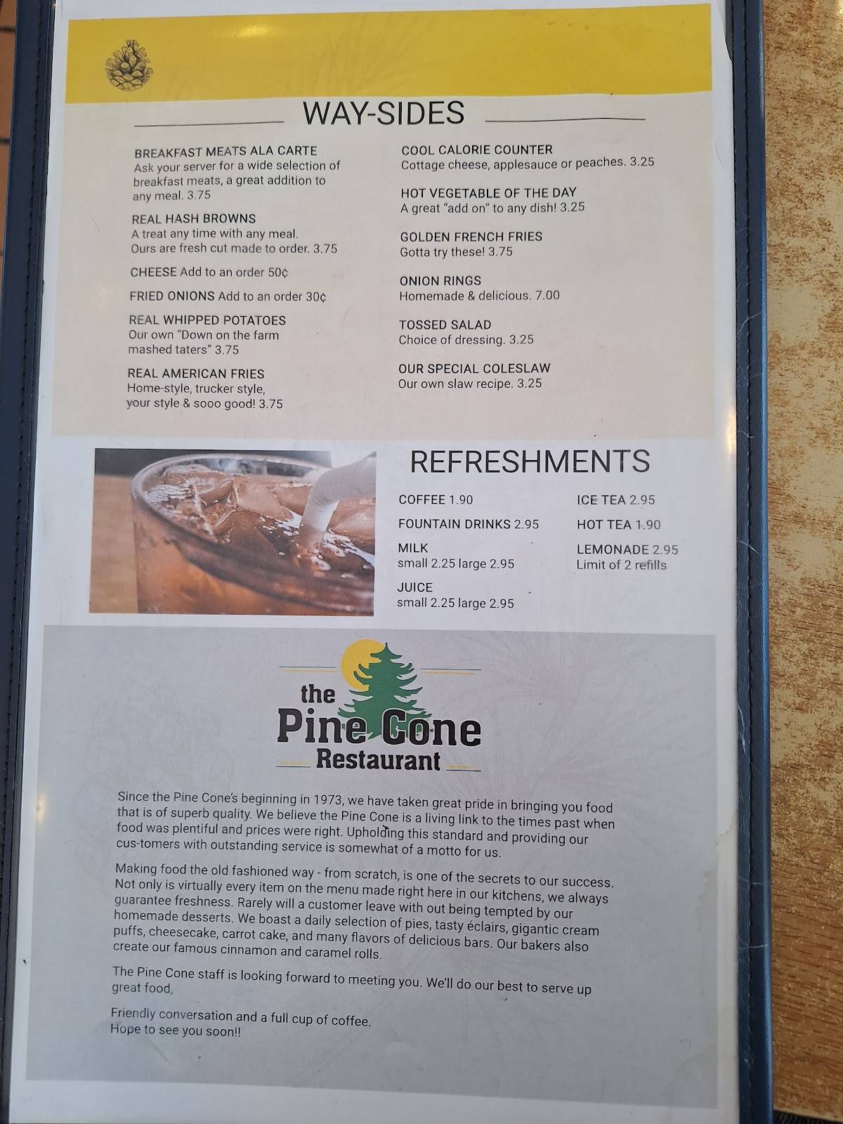 Menu at Pine Cone Restaurant, Johnson Creek