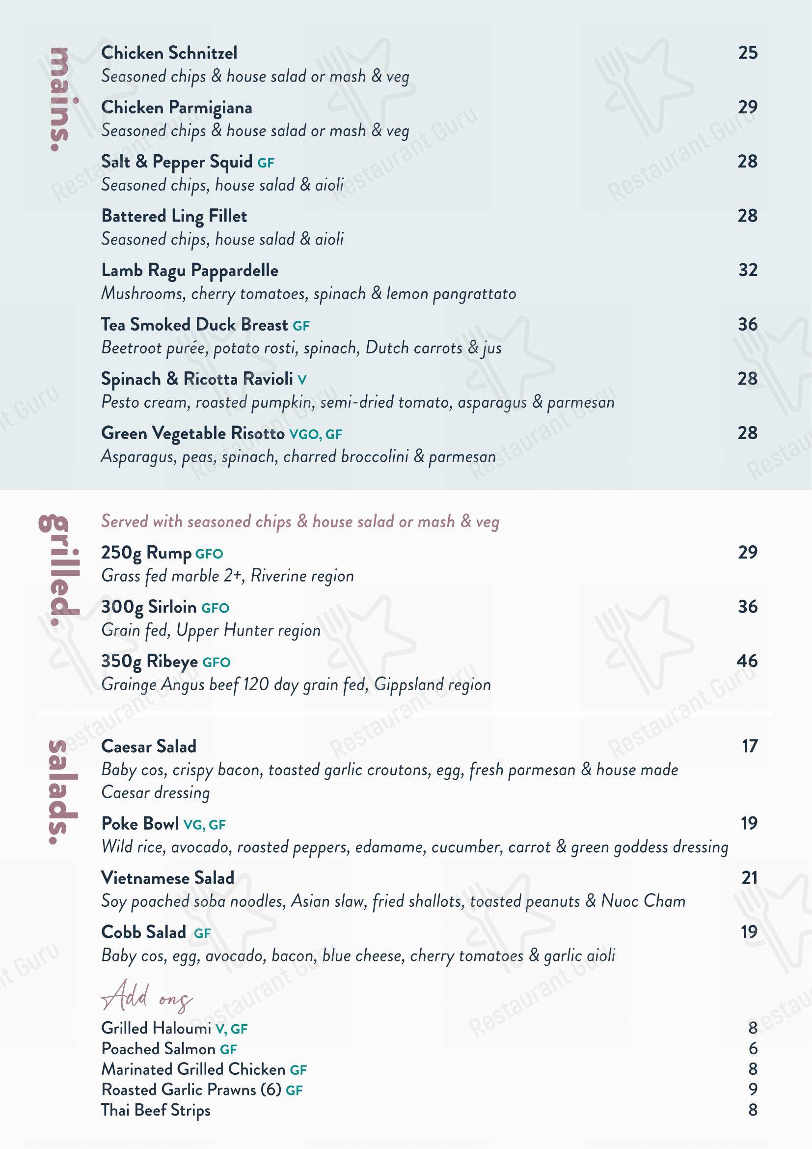 Menu at Pippi's At The Point Hotel pub & bar, Speers Point