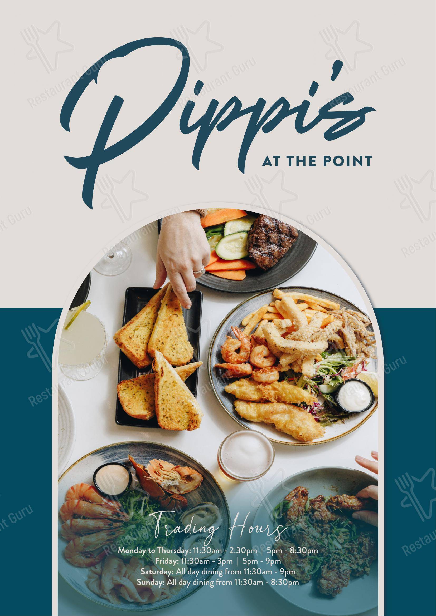 Menu at Pippi's At The Point Hotel pub & bar, Speers Point