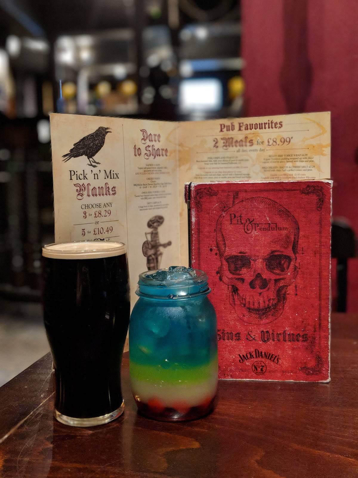 Menu at Pit & Pendulum pub & bar, Nottingham, 17 Victoria St