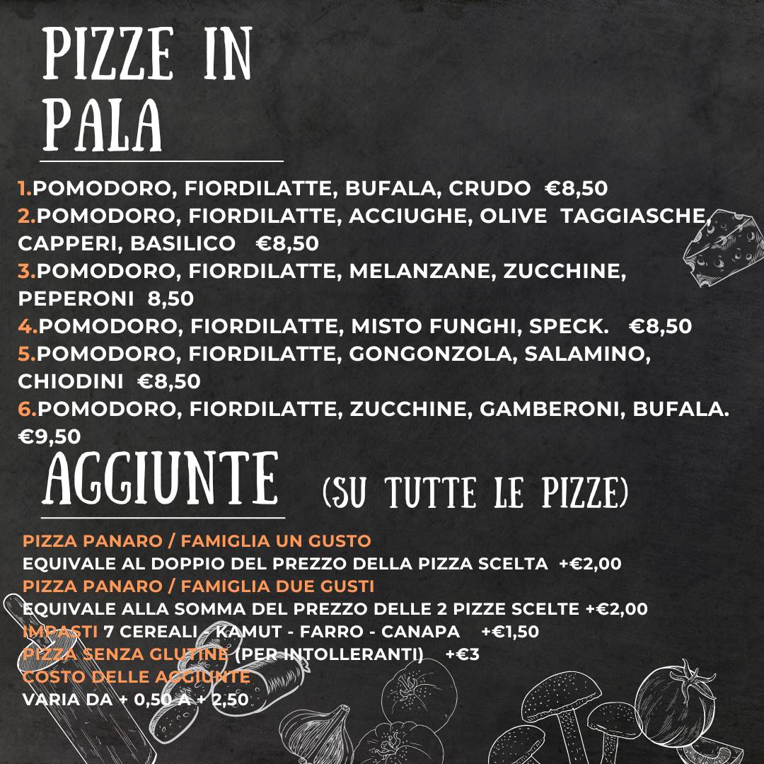 Menu da Pizza forma pizzeria, Noventa Vicentina