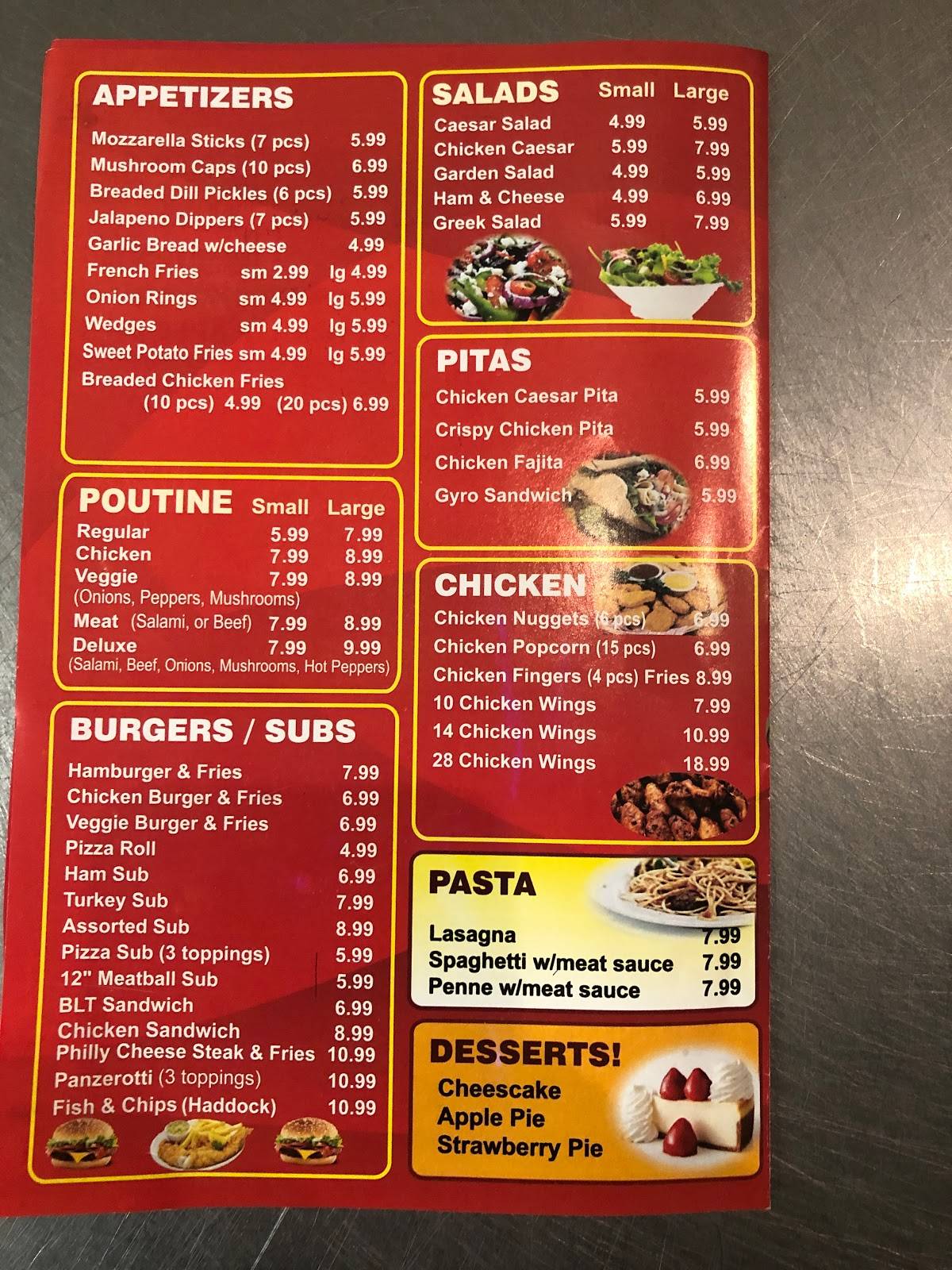 Menu at Pizzaway pizzeria, Windsor, Wyandotte St W