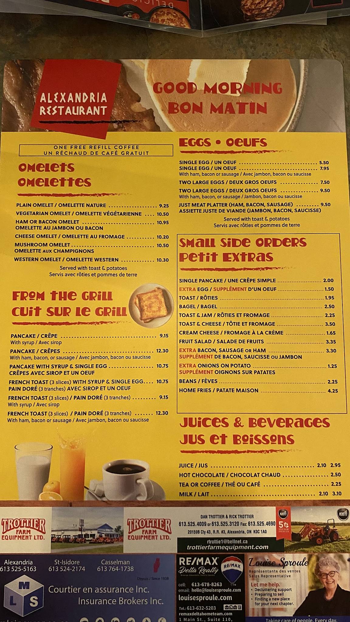 Menu at Alexandria Restaurant Pizza, Alexandria