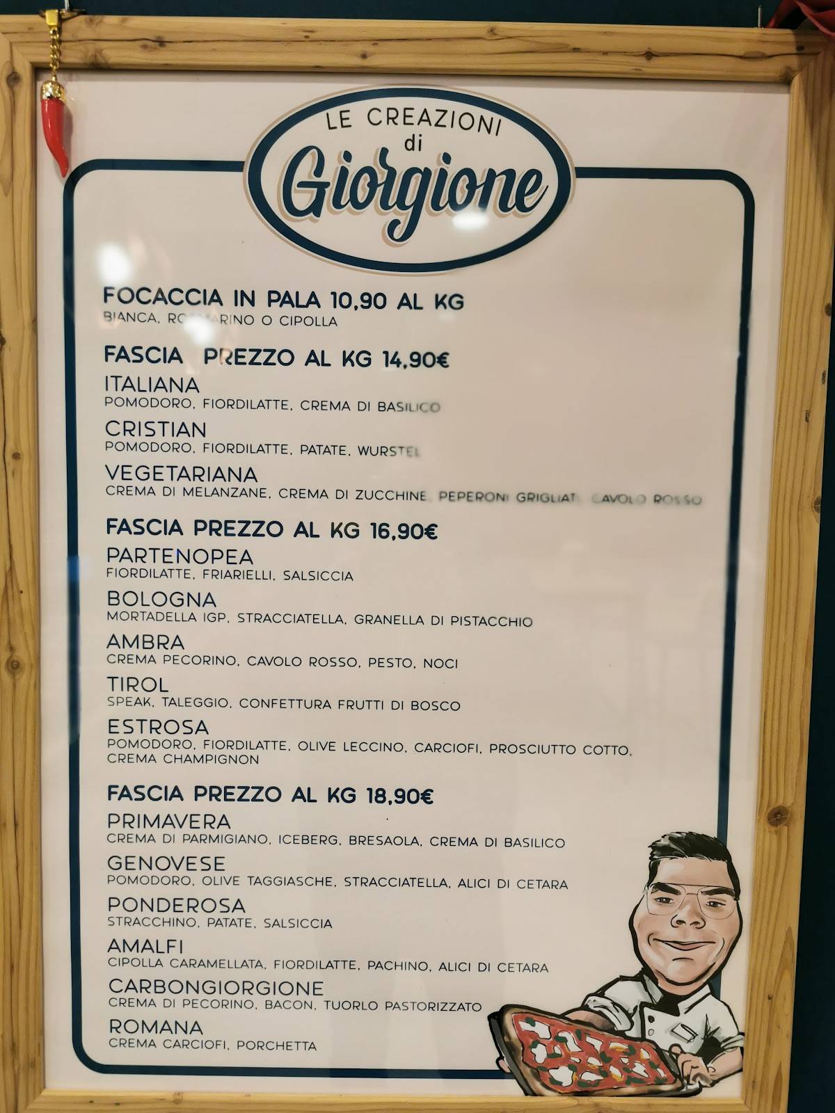 Menu da Pizzeria Giorgione, Tolentino