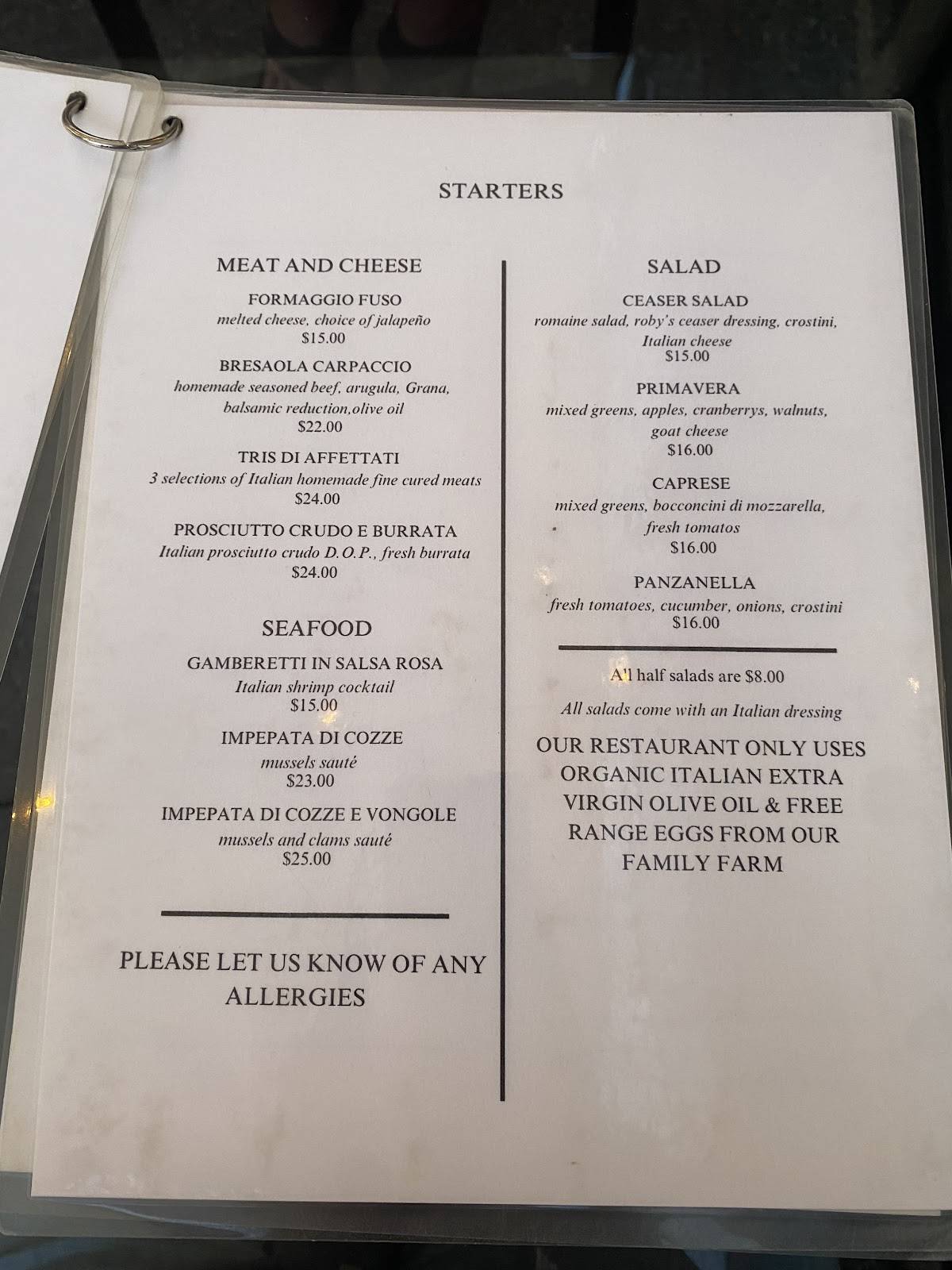 Menu at Gusto Ferrari pizzeria, Penticton