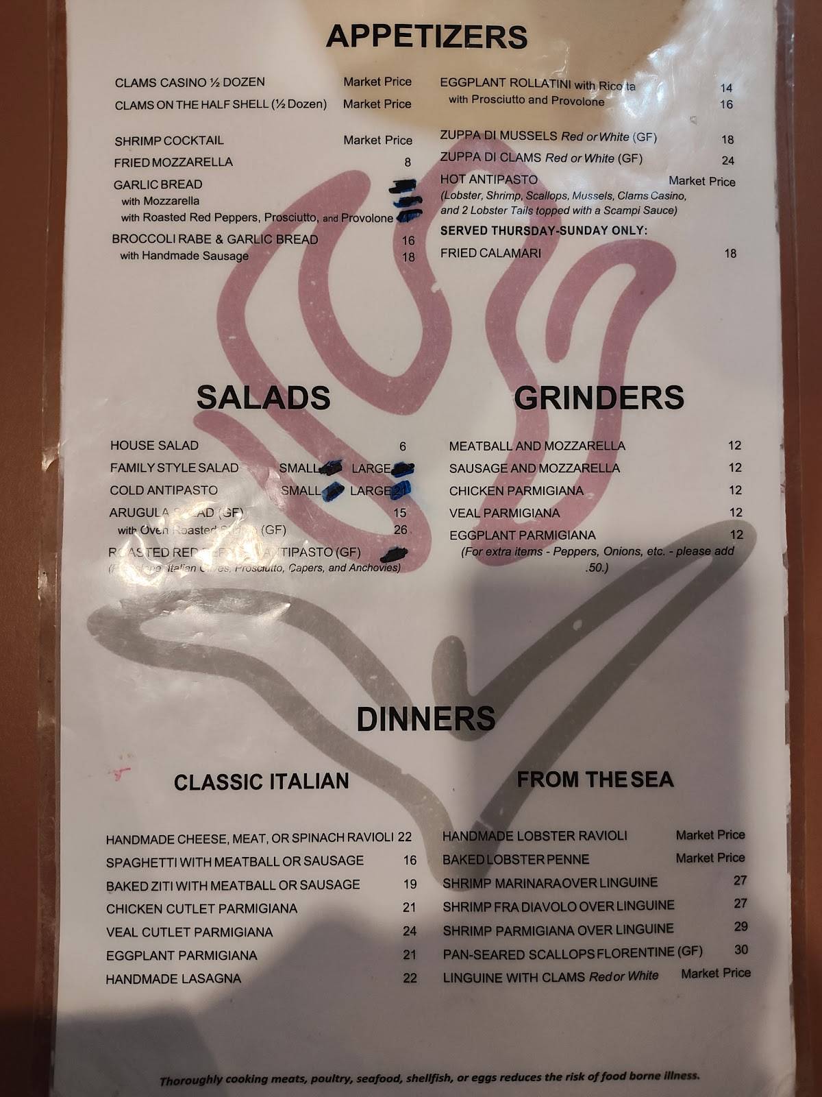 Menu at Roseland Apizza pizzeria, Derby