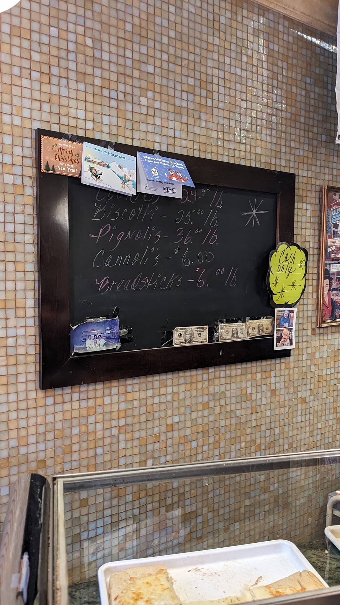 Menu at Sarcone's Bakery, Philadelphia