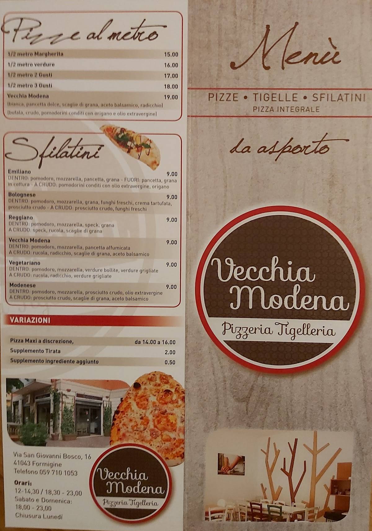 Menu da Pizzeria Vecchia Modena, Formigine