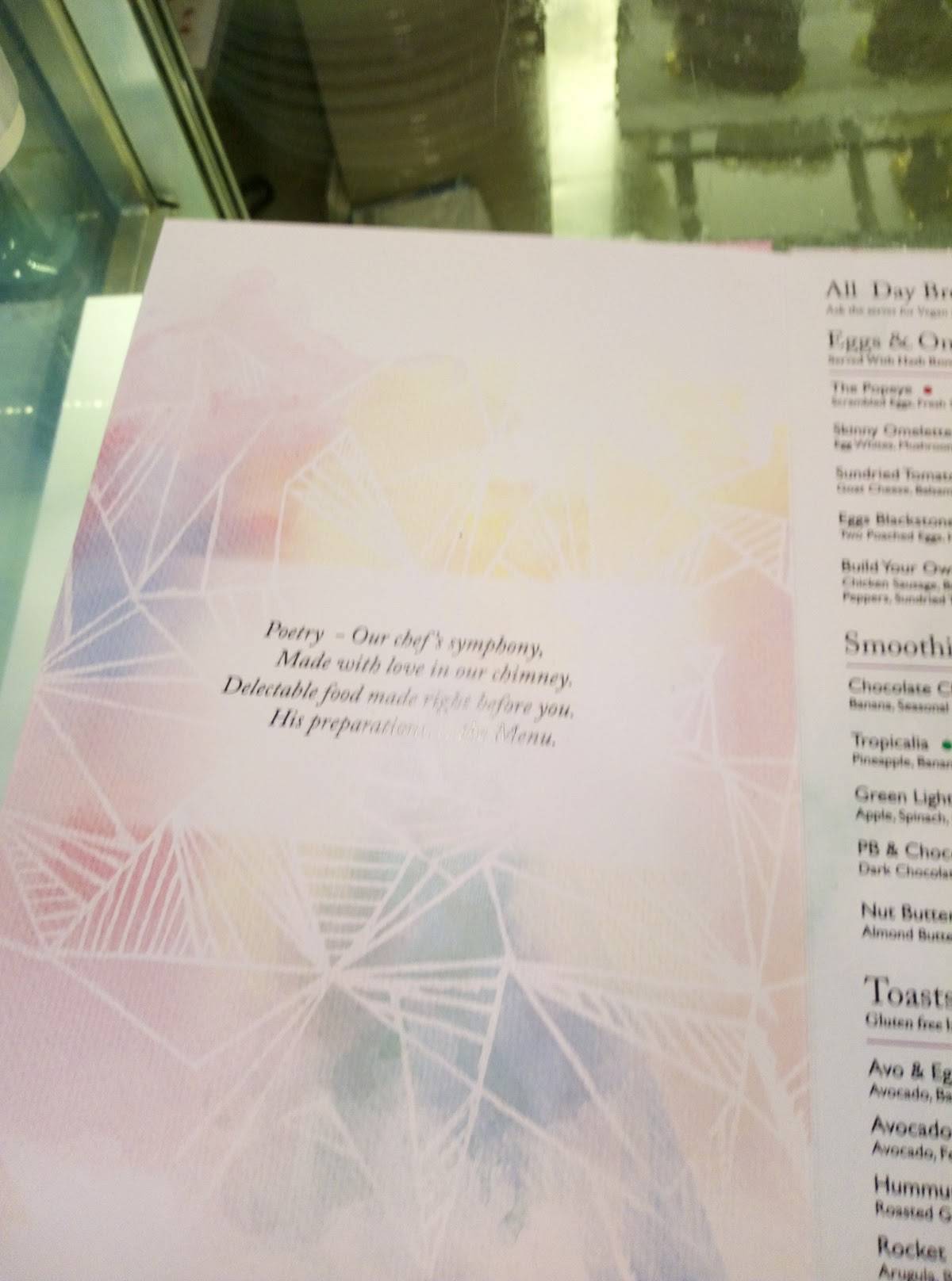 Menu at Poetry by Love and Cheesecake, Mumbai, Ground Floor