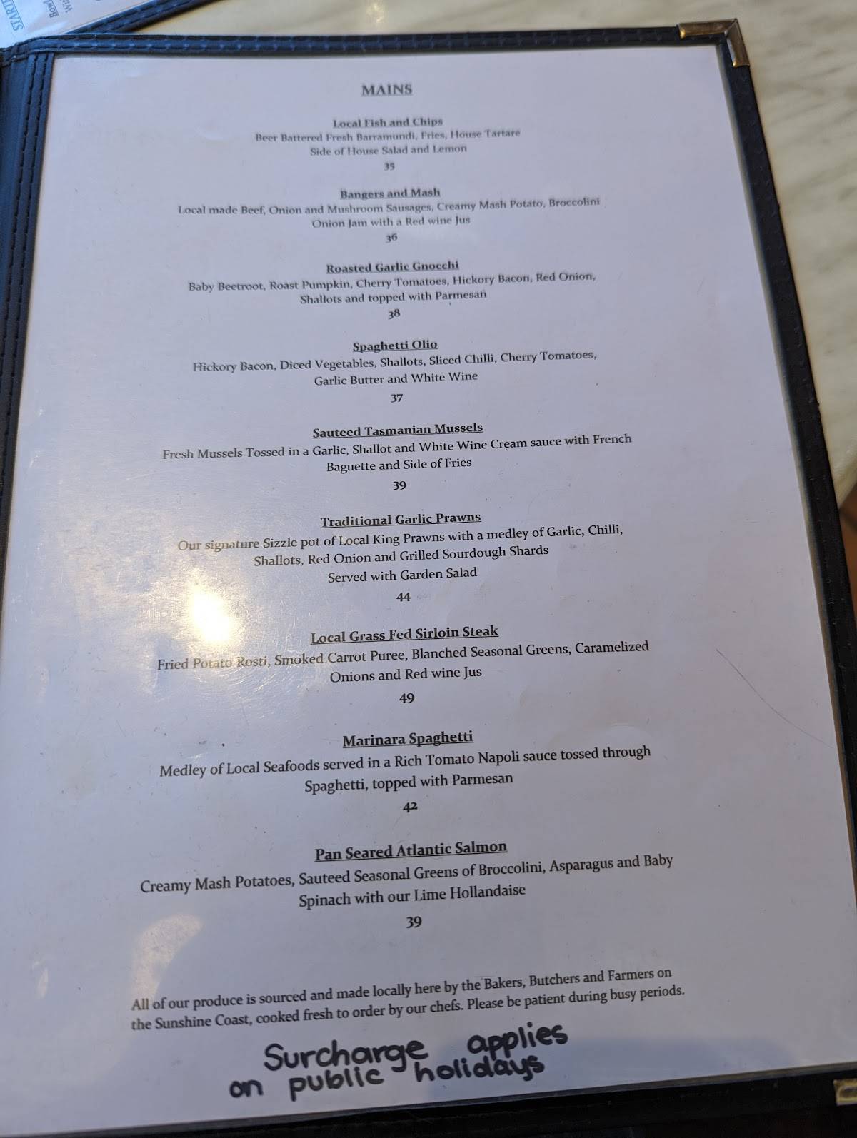 Menu at Poets Cafe, Montville