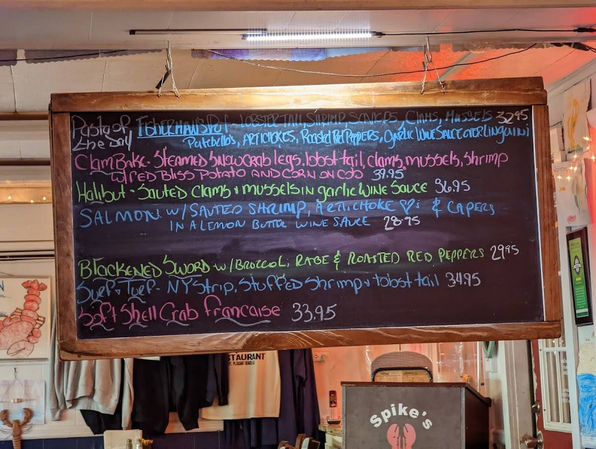 Menu at Spike's Fish Market & Restaurant, Point Pleasant Beach