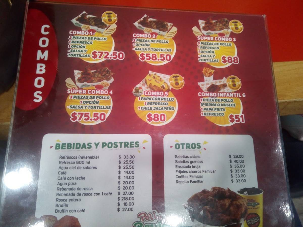 Carta del restaurante Pollo Brujo, Tuxtla Gutiérrez, #2632 L-5 Plaza