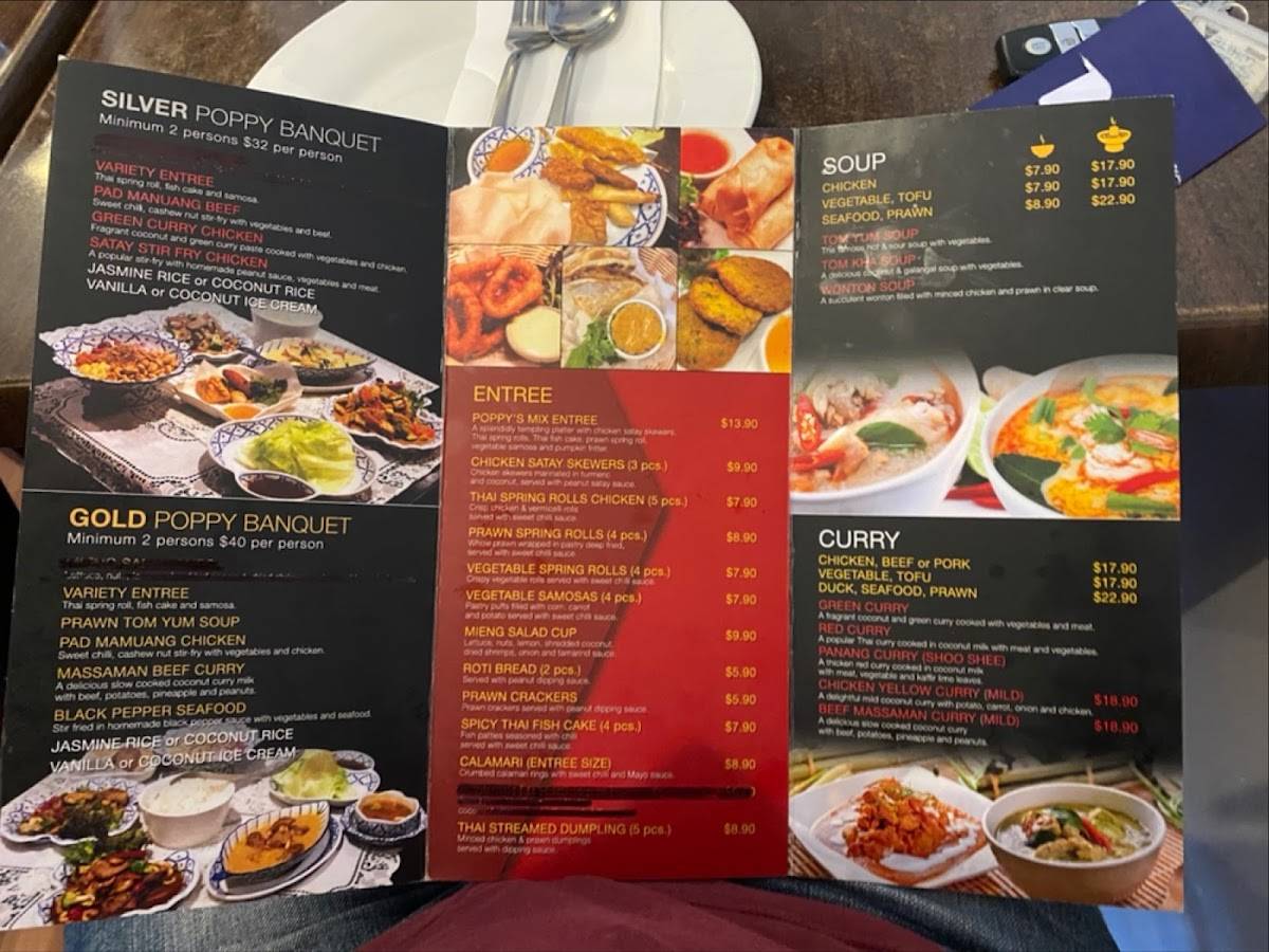 Menu at Poppy's Thai - Pakenham restaurant, Pakenham